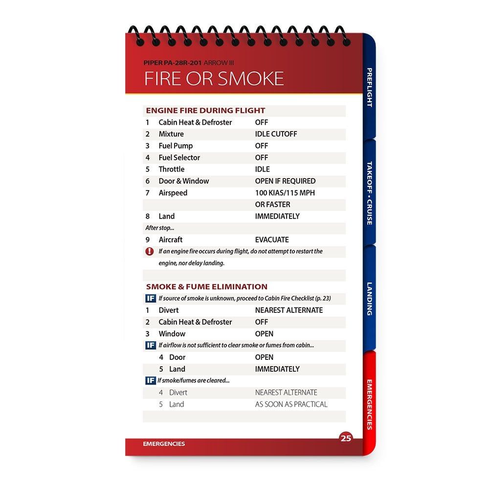 Qref Piper Arrow III PA-28R-201 (1977-78, 1988 & up) Aircraft Checklist