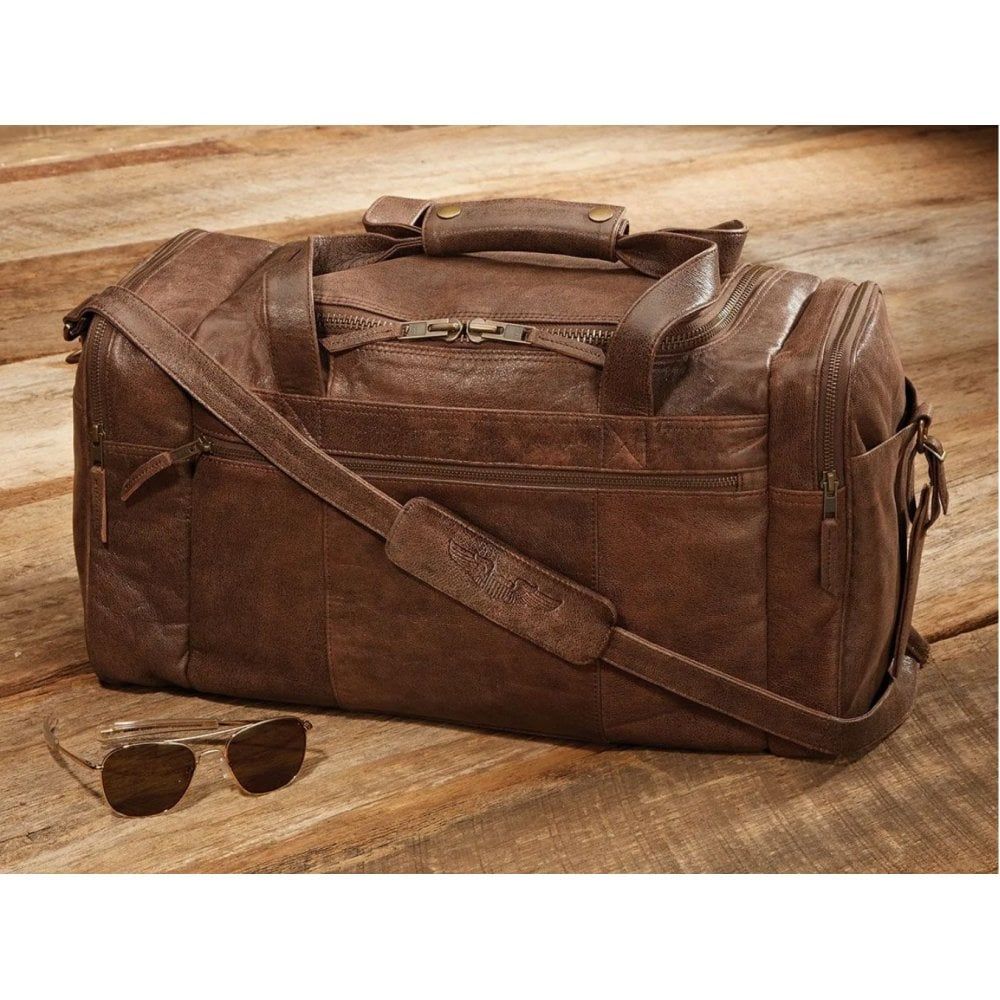 Pilot Wings Leather Flight Bag