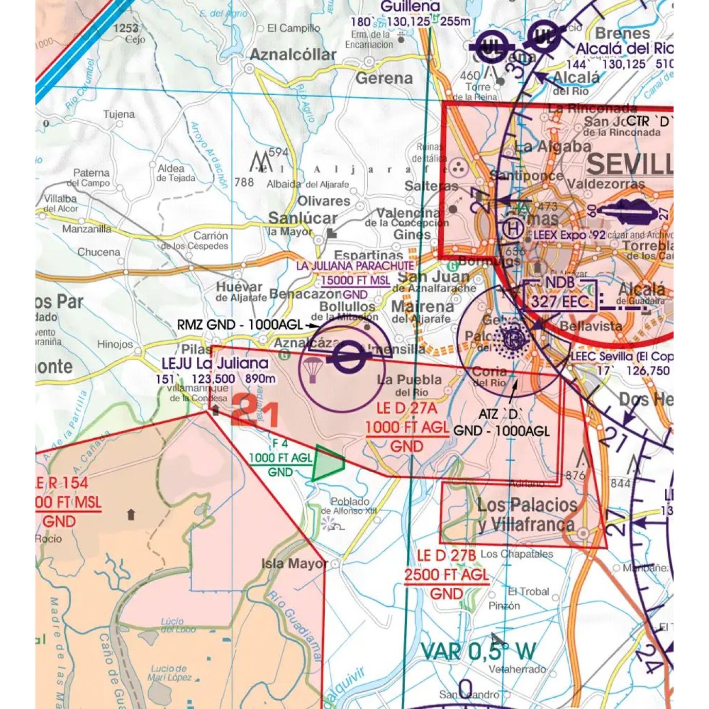 Rogers Data Spain South East VFR 1:500,000 Chart - 2023