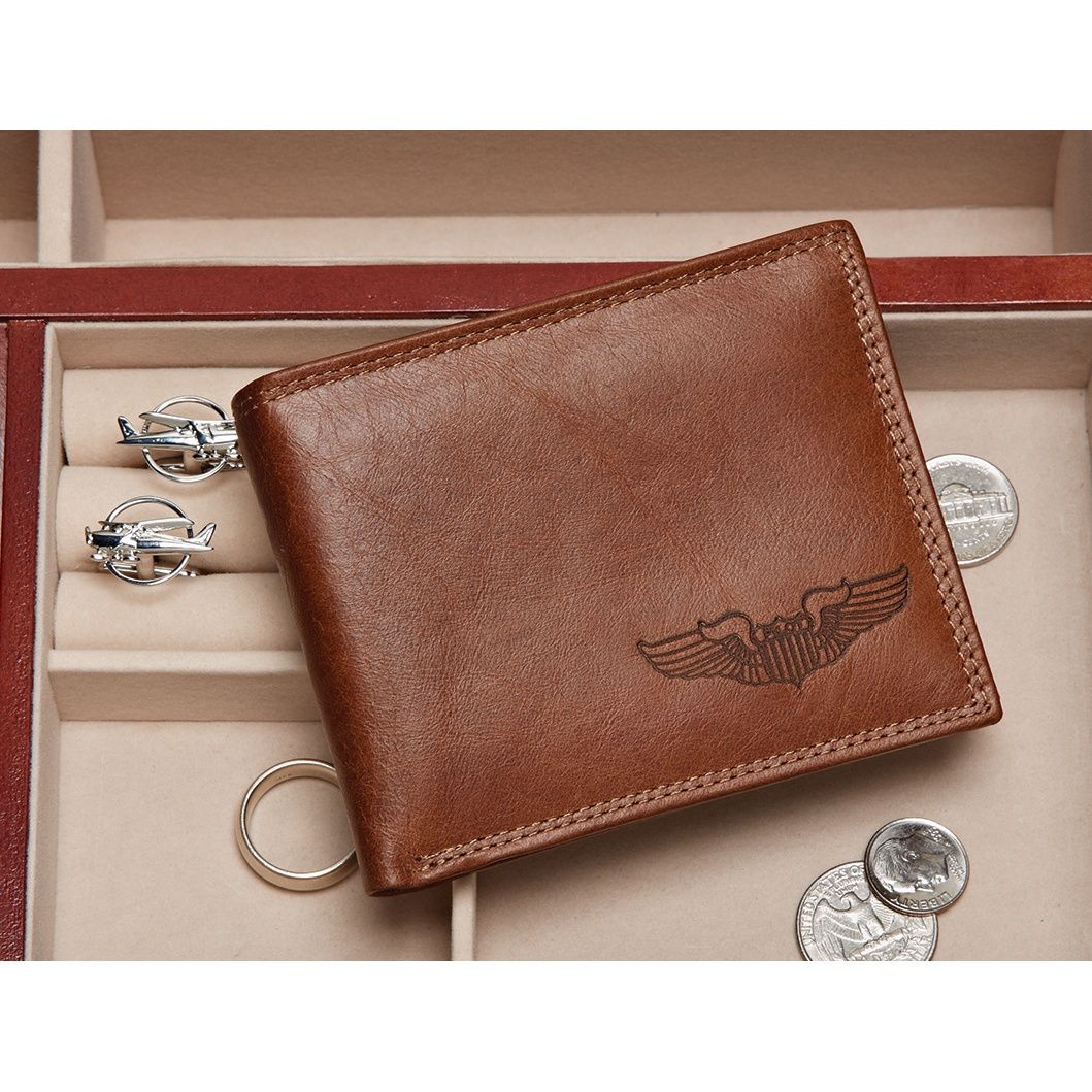 Pilot Wings Leather Wallet