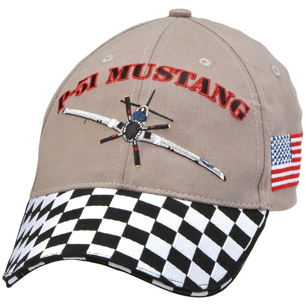 P-51 Mustang Cap - Checkerboard Peak