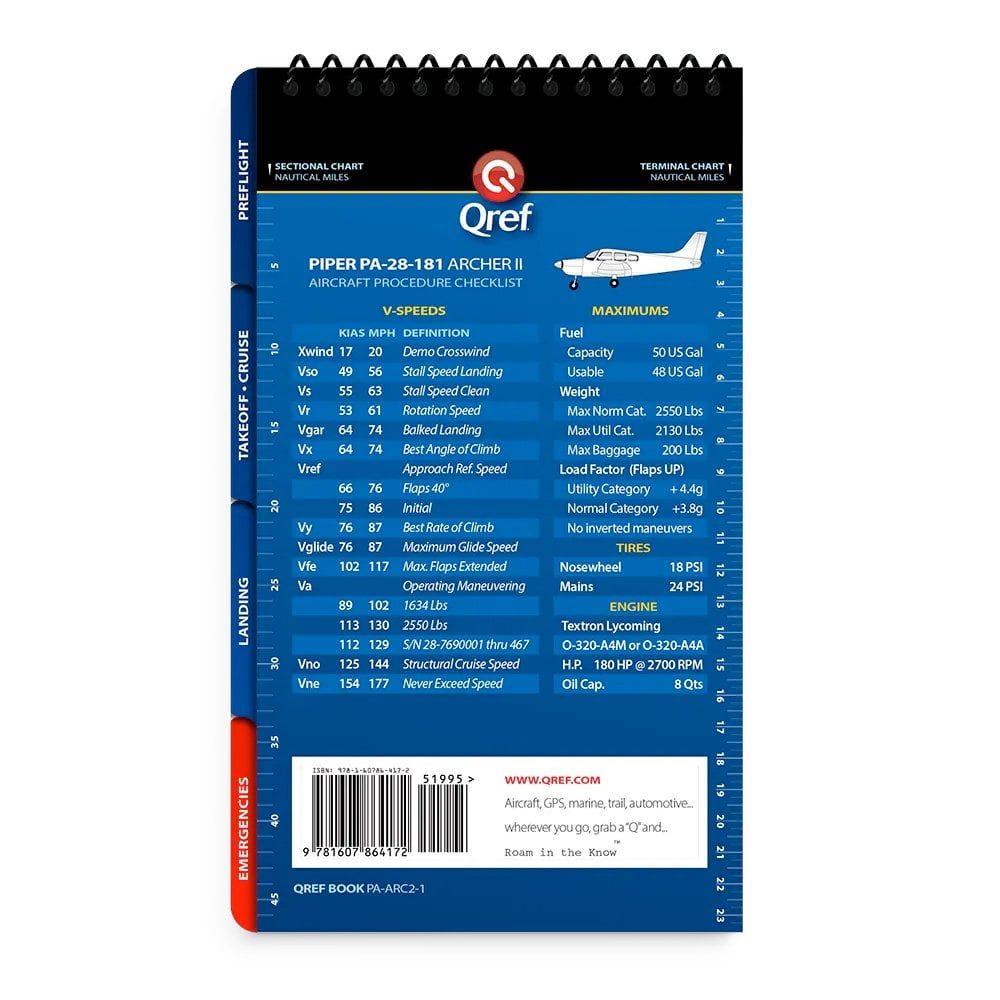 Qref Piper Archer II PA-28-181 (1976-94) Aircraft Checklist