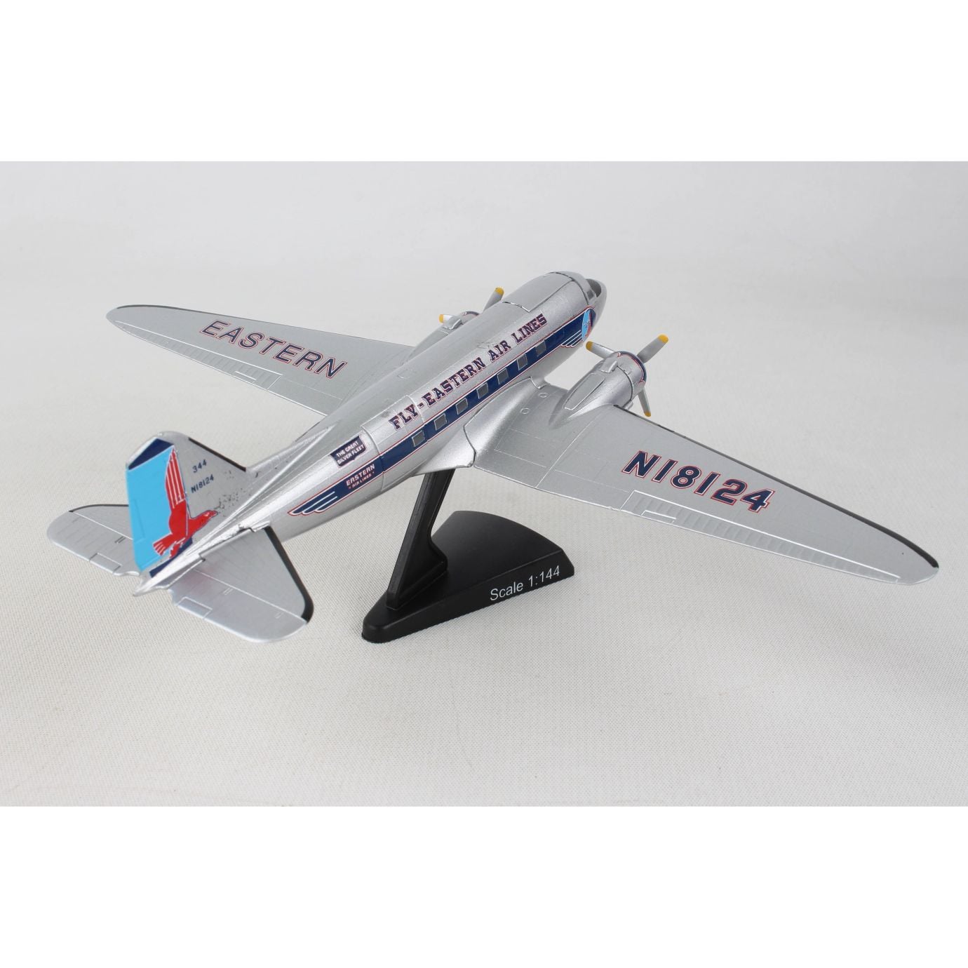 Postage Stamp TWA DC-3 Diecast Model - Scale 1:144