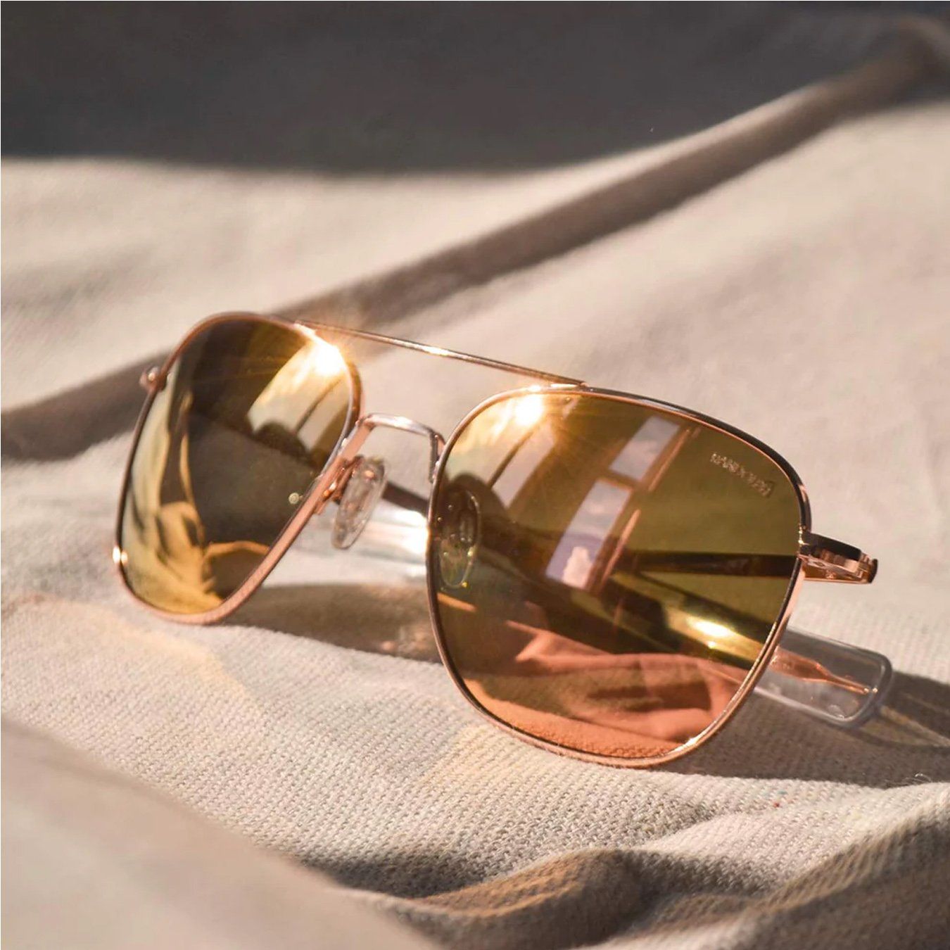 Randolph Aviator Sunglasses - 22K Rose Gold Frame