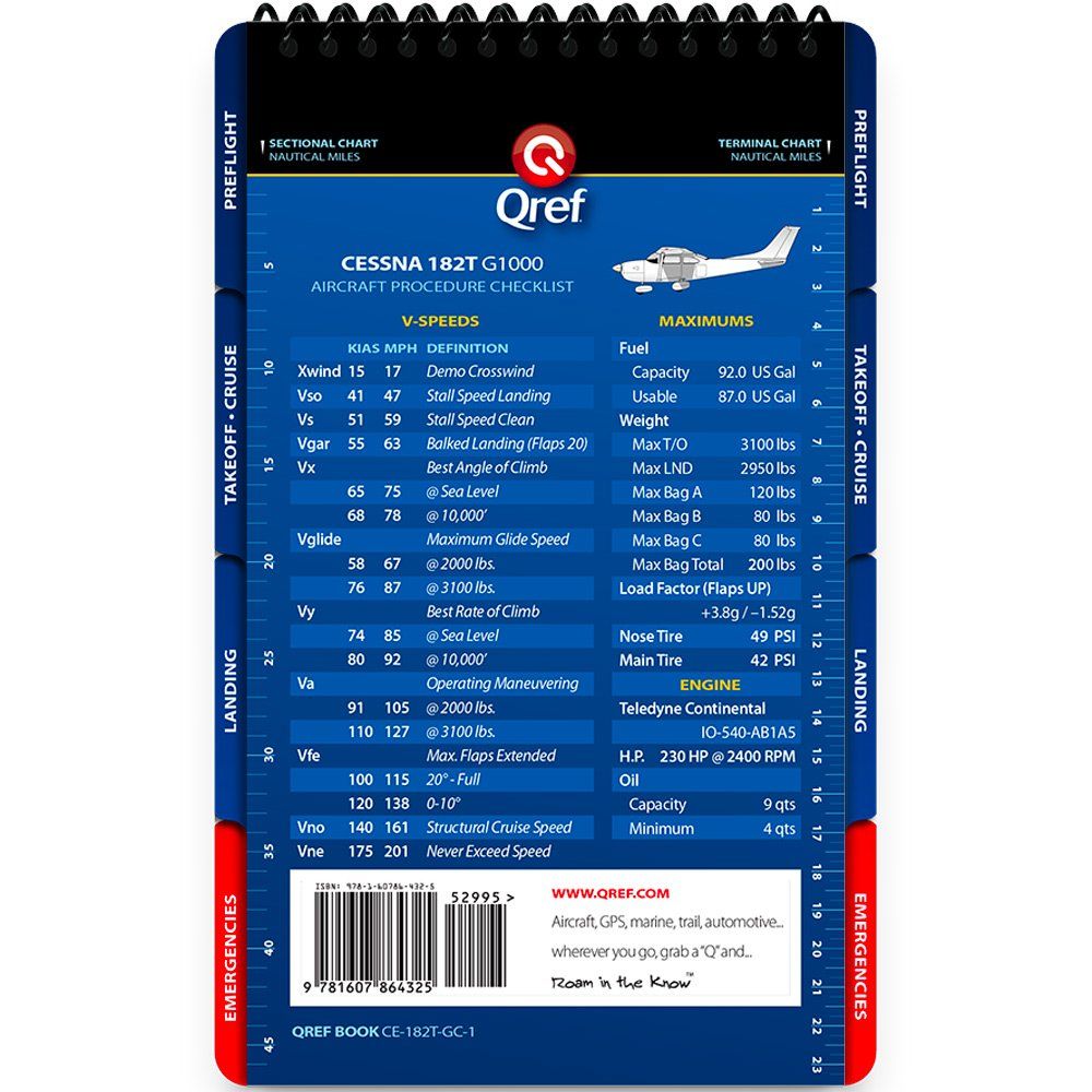 Cessna 182T Skylane (2004+) W/G1000 Aircraft Checklist | Flightstore