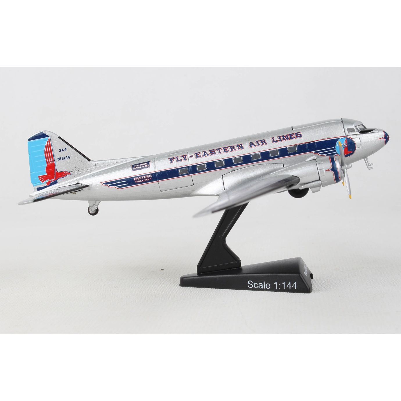 Postage Stamp TWA DC-3 Diecast Model - Scale 1:144