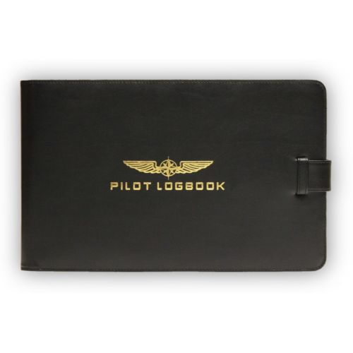 Design 4 Pilots Logbook Cover for Jeppesen Pro Logbooks - Black Leather