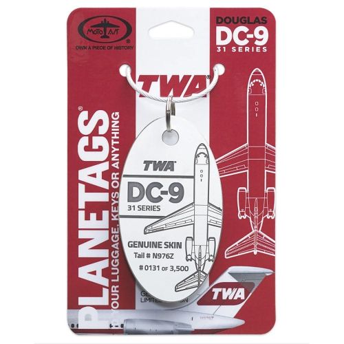 TWA Douglas DC-9-31 PlaneTag N976Z - Vintage WhiteDouglas DC-9 PlaneTag ...