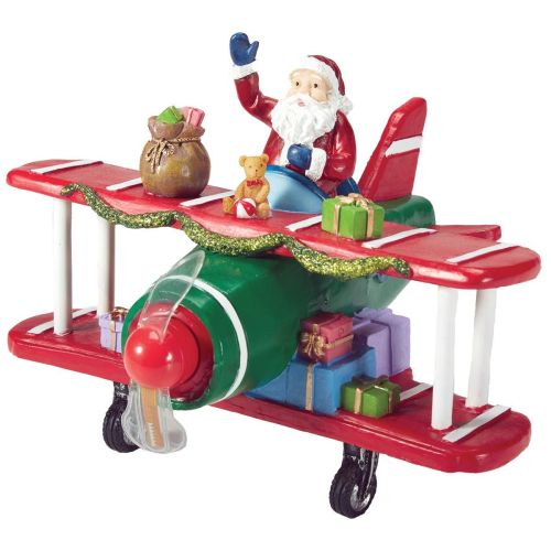 LED BiPlane Santa Christmas Display