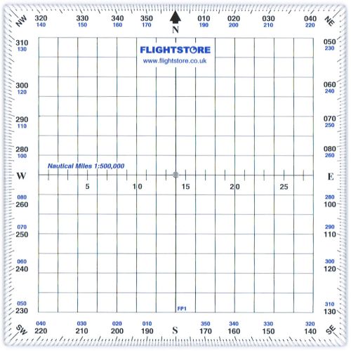 Square navigation protractor for student and qualified pilots