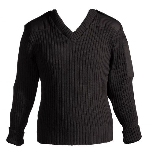 NATO Wool Pilot Jumper V Neck In Navy