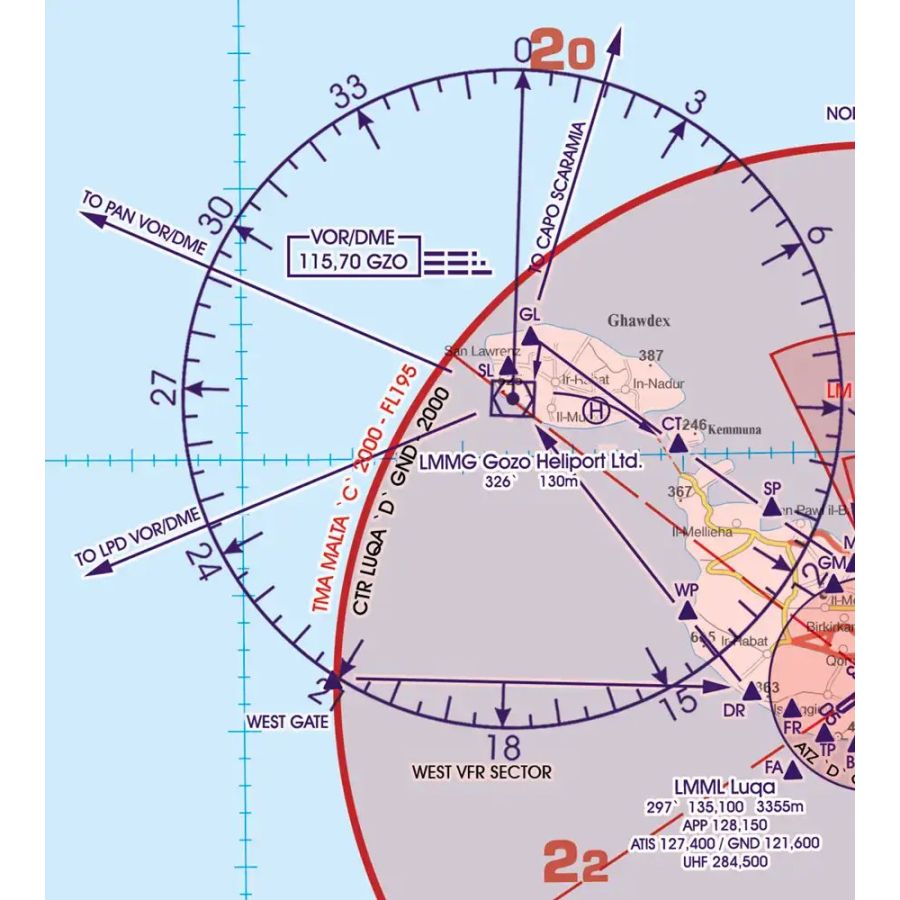 Rogers Data Malta - Sicily VFR 1:500,000 Chart - 2026