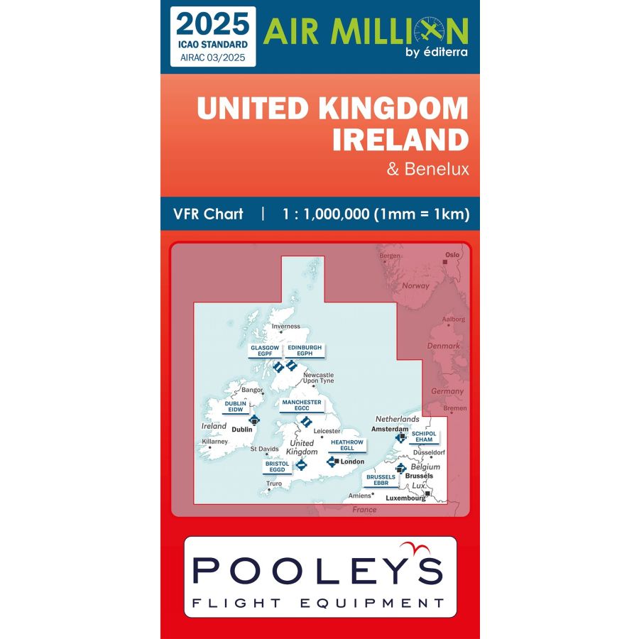Editerra Air Million UK & Ireland VFR 1:1,000,000 Chart - 2025