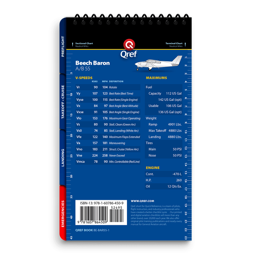 Qref Beechcraft Baron A/B55 Aircraft Checklist