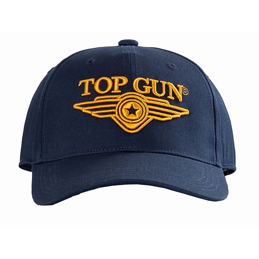 Top Gun Patch Baseball Cap in Navy with Yellow Logo