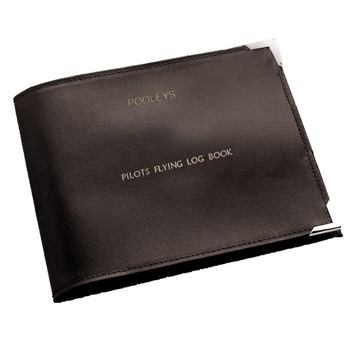 Leather Logbook Cover for Pooleys PPL Logbook - Black