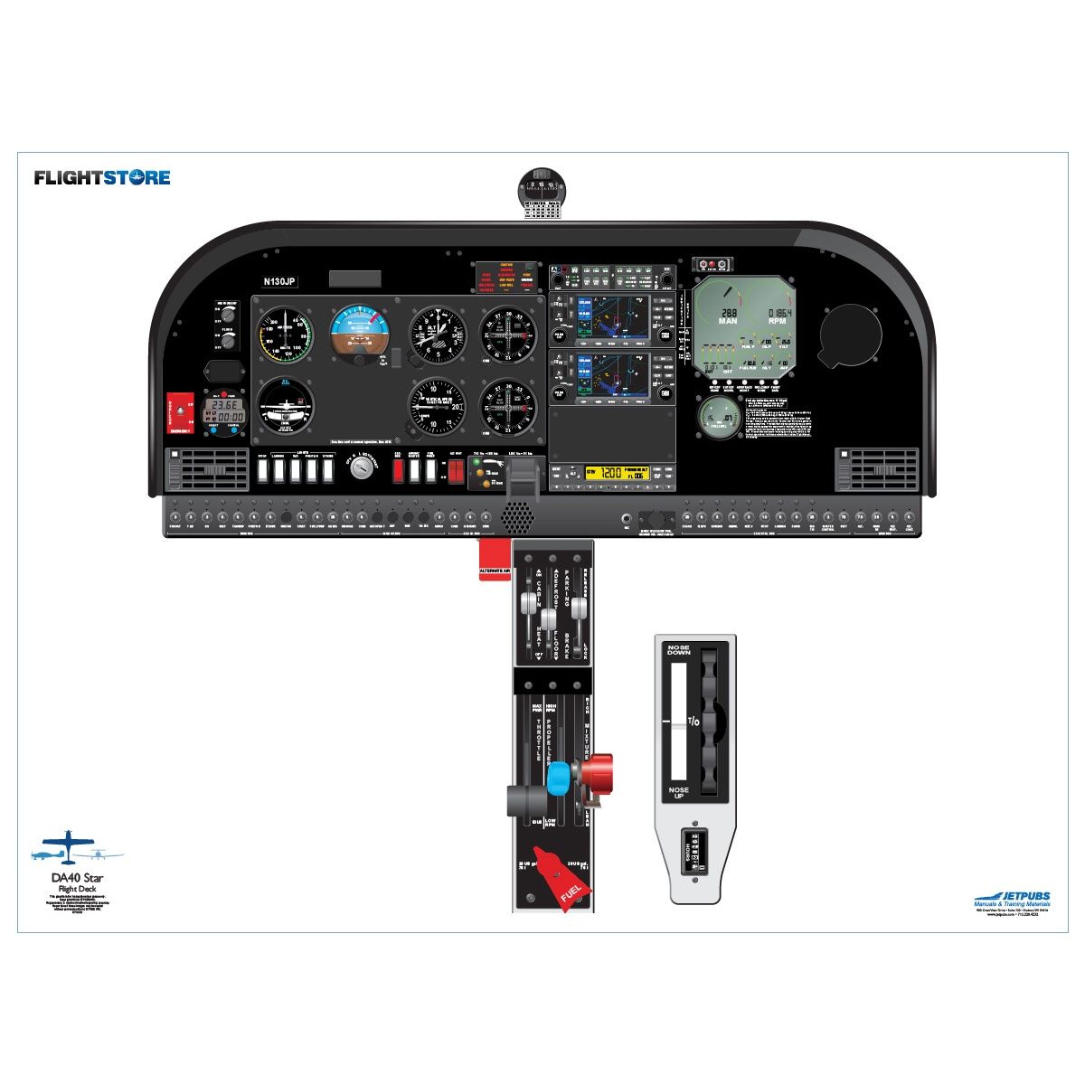 Diamond DA-40 Star Aircraft Cockpit Poster