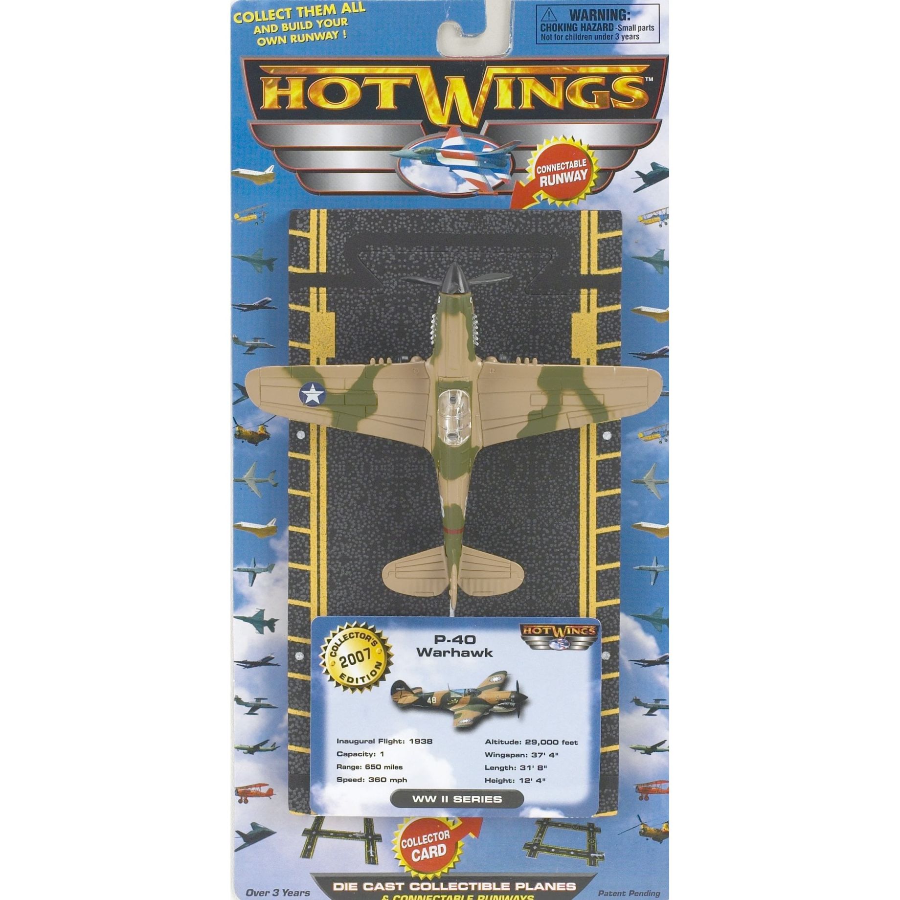 Hot Wings P-40 Warhawk Flying Tigers Diecast Aircraft