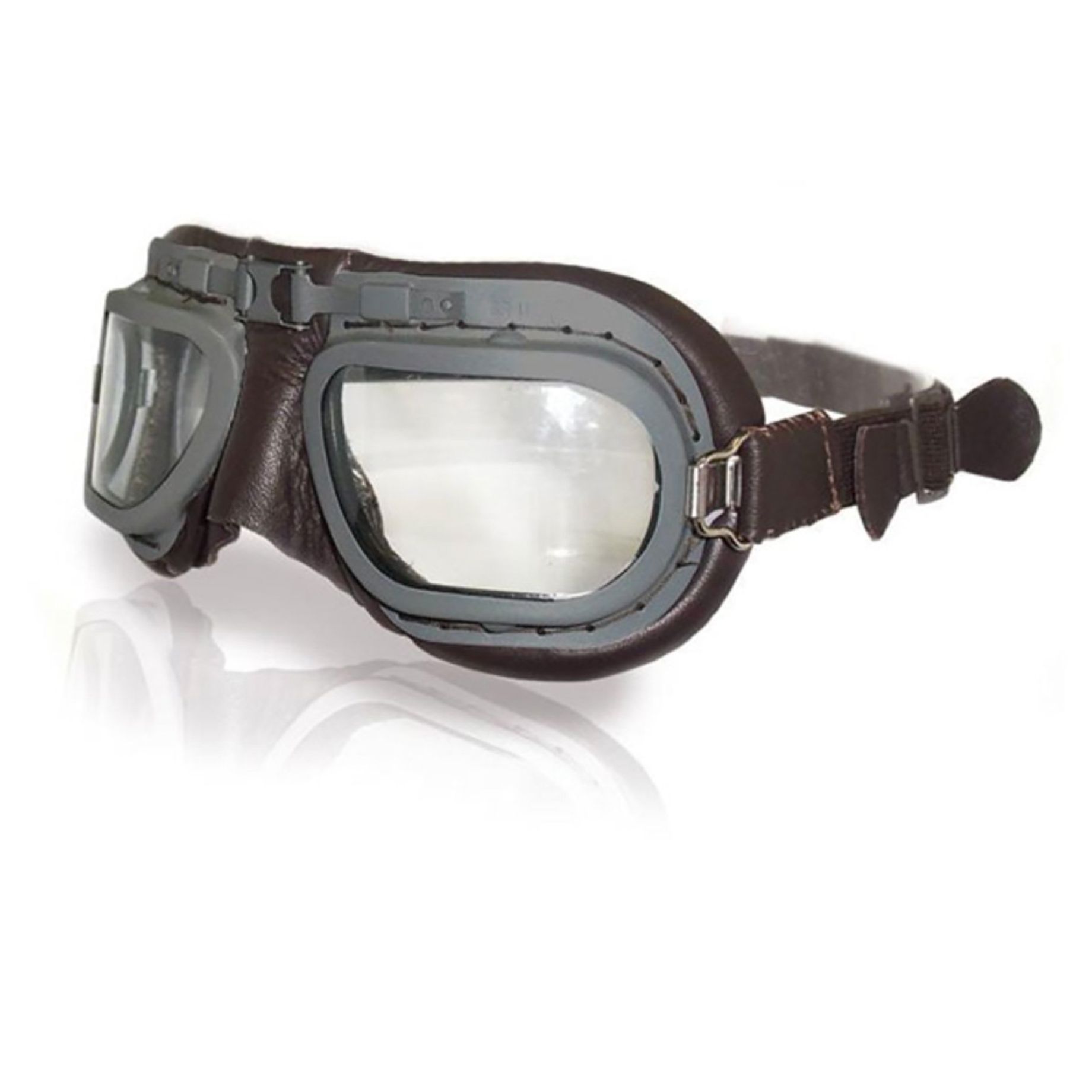 Halcyon Mark 7 Retro Brown/Grey Frame Leather Goggles