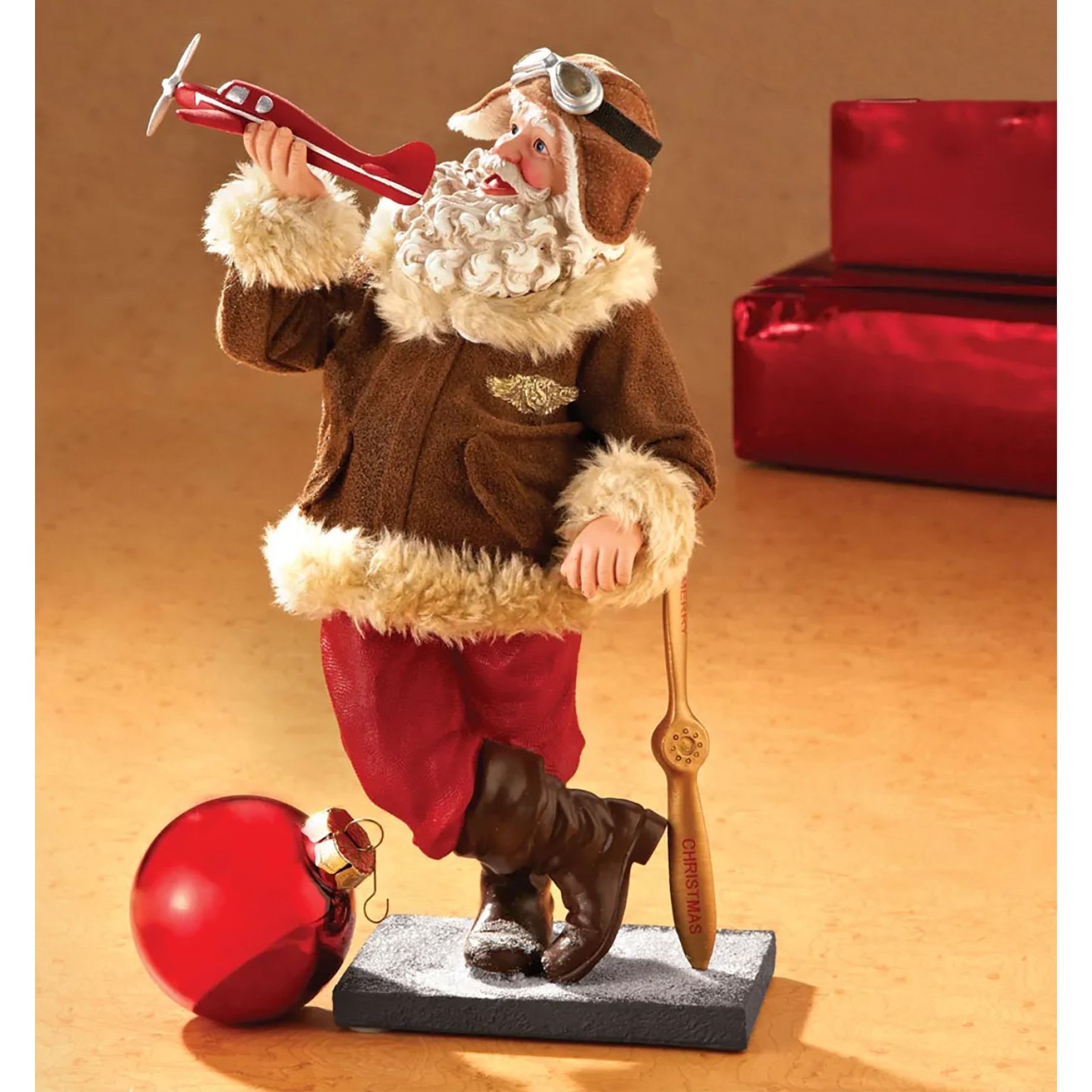 Fly Boy Santa Figurine