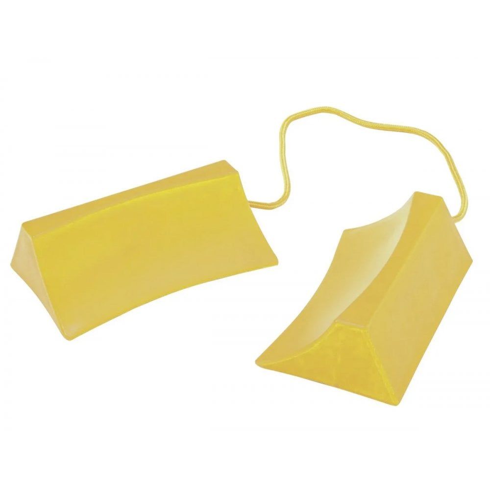 Sportys Lightweight Yellow Plastic Wheel Chocks (Pair)