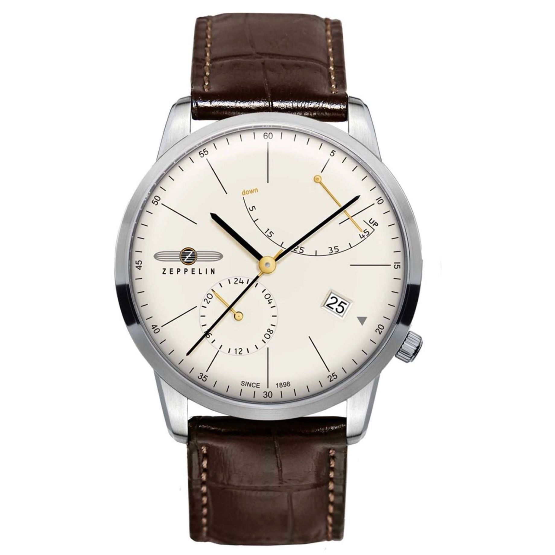 Zeppelin Flat Line Automatic Power Reserve Watch - Cream Dial