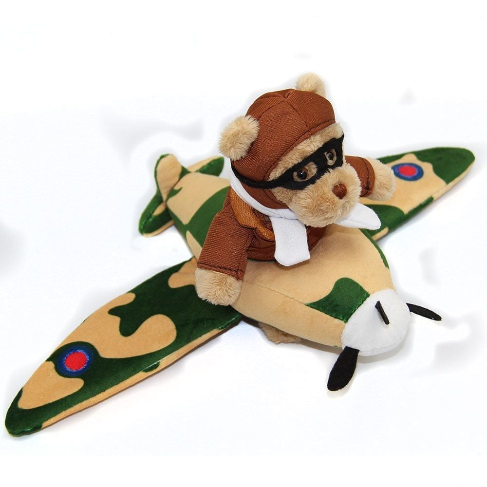 RAF Pilot Bear in a Spitfire Plush Plane | FlightStore