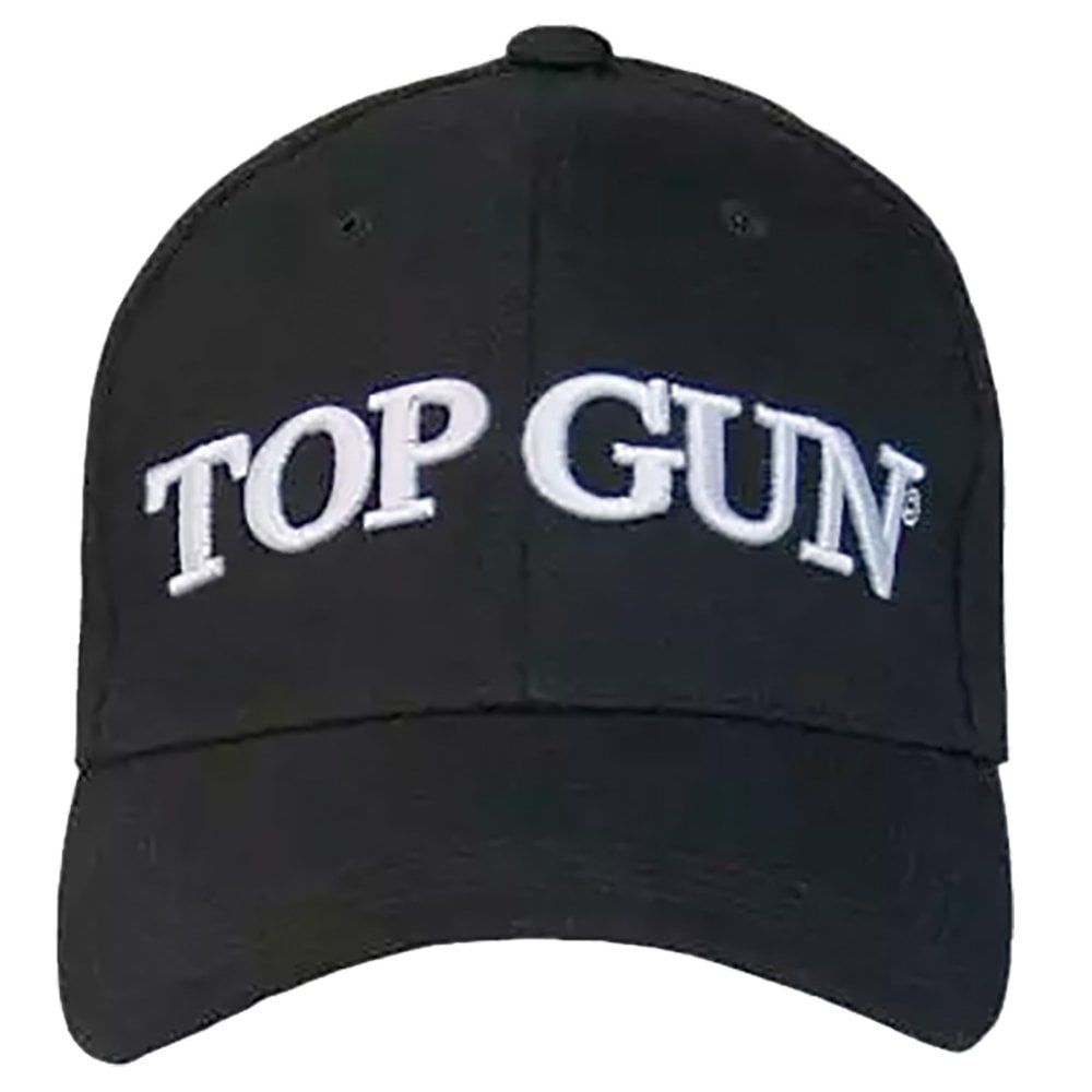 Top Gun Plain Logo Baseball Cap in Black