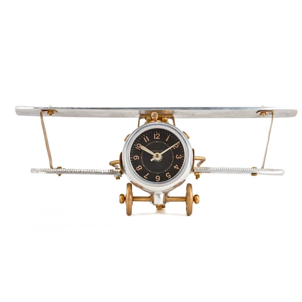 Pendulux Bi-Plane Aluminium Table Clock | FlightStore