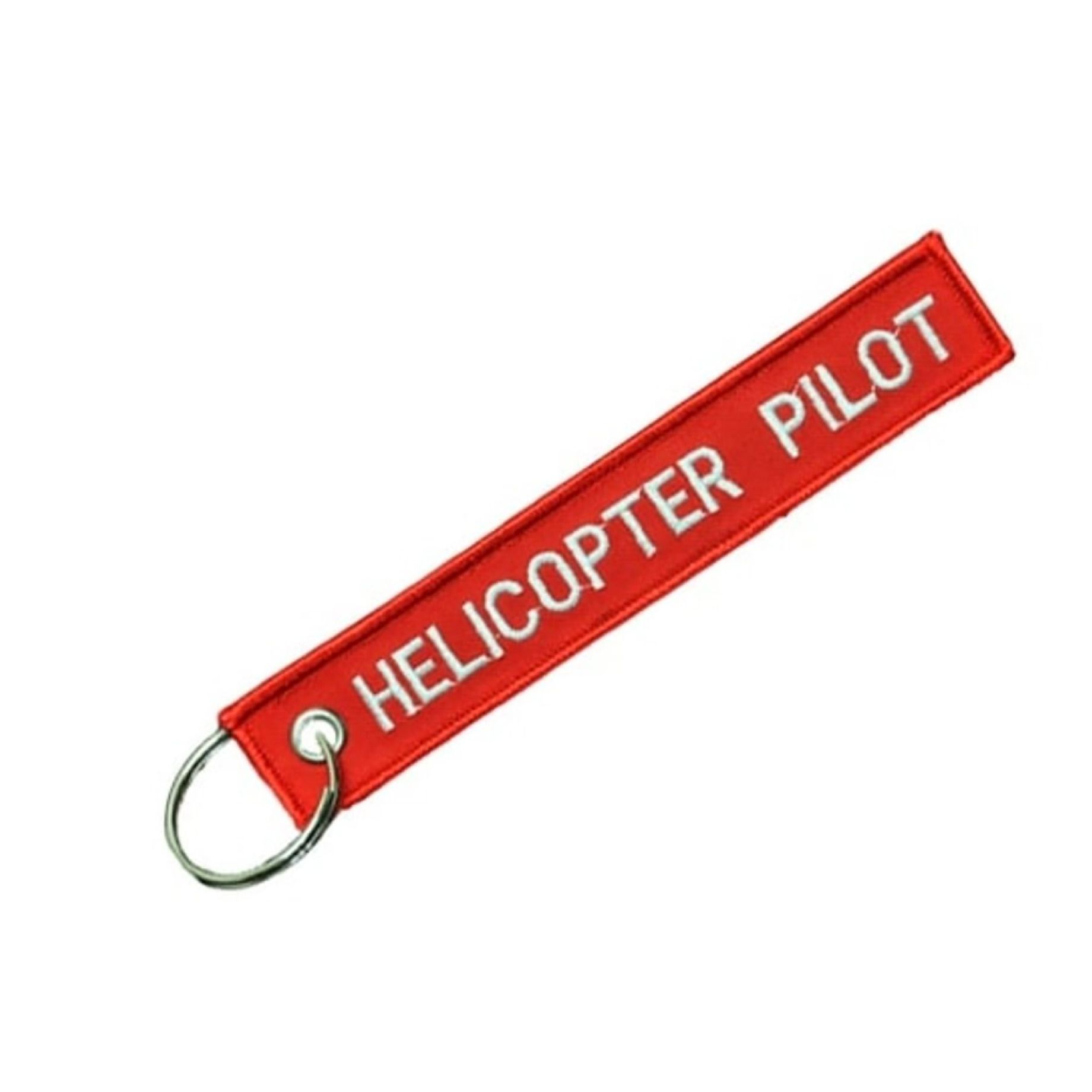 Helicopter Pilot Embroidered Keyring