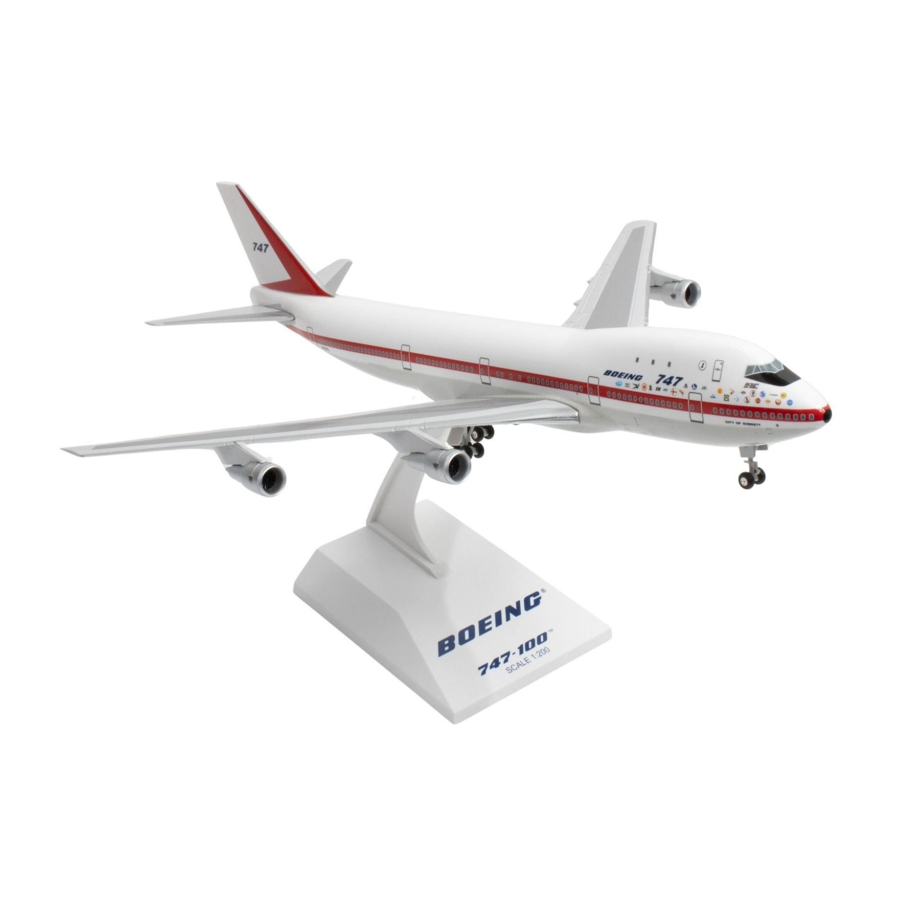 Skymarks City Of Everett Boeing 747-100 Plastic Model - Scale 1:200