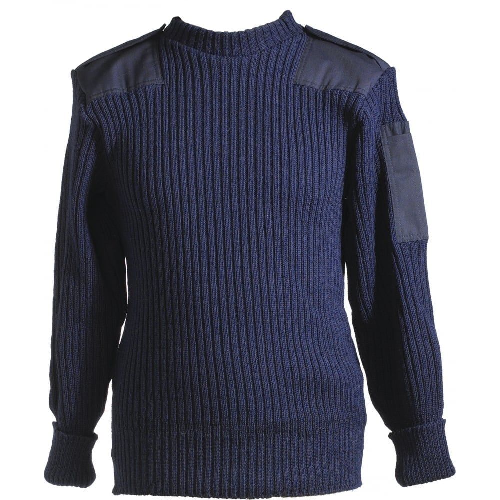 NATO Wool Pilot Jumper Crew Neck in Black or Navy