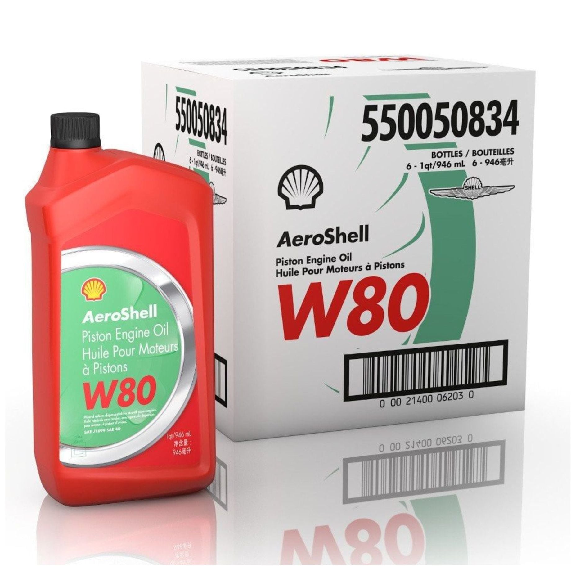 Aeroshell Oil W80 - 6 x 1 US Quart Bottles | FlightStore