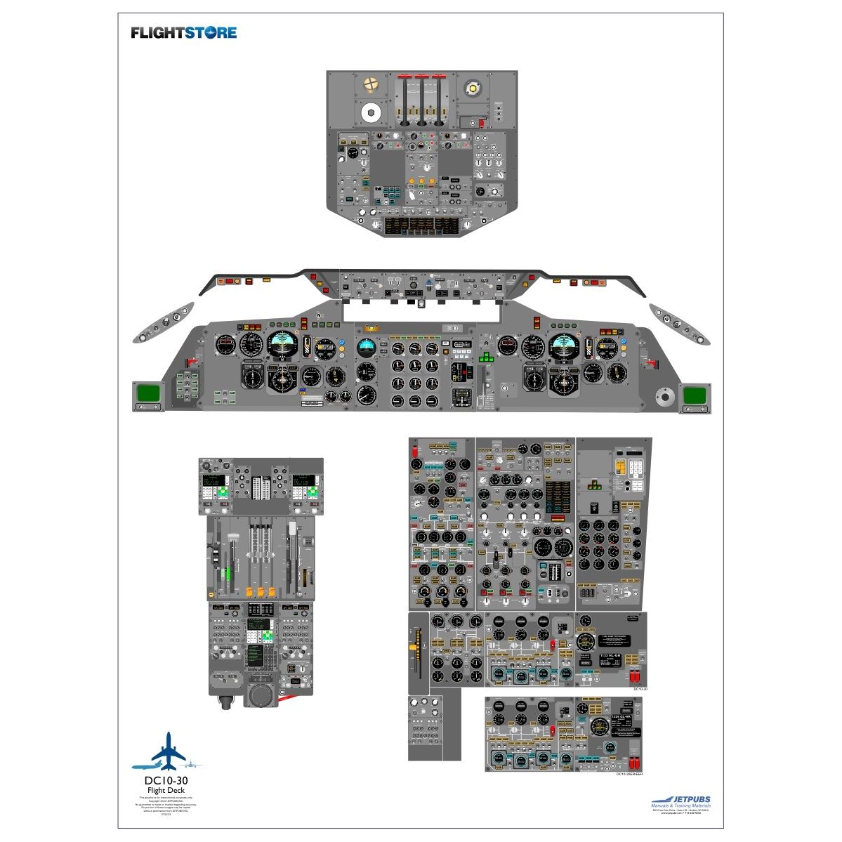 McDonnell Douglas DC10-30 Airliner Cockpit Poster