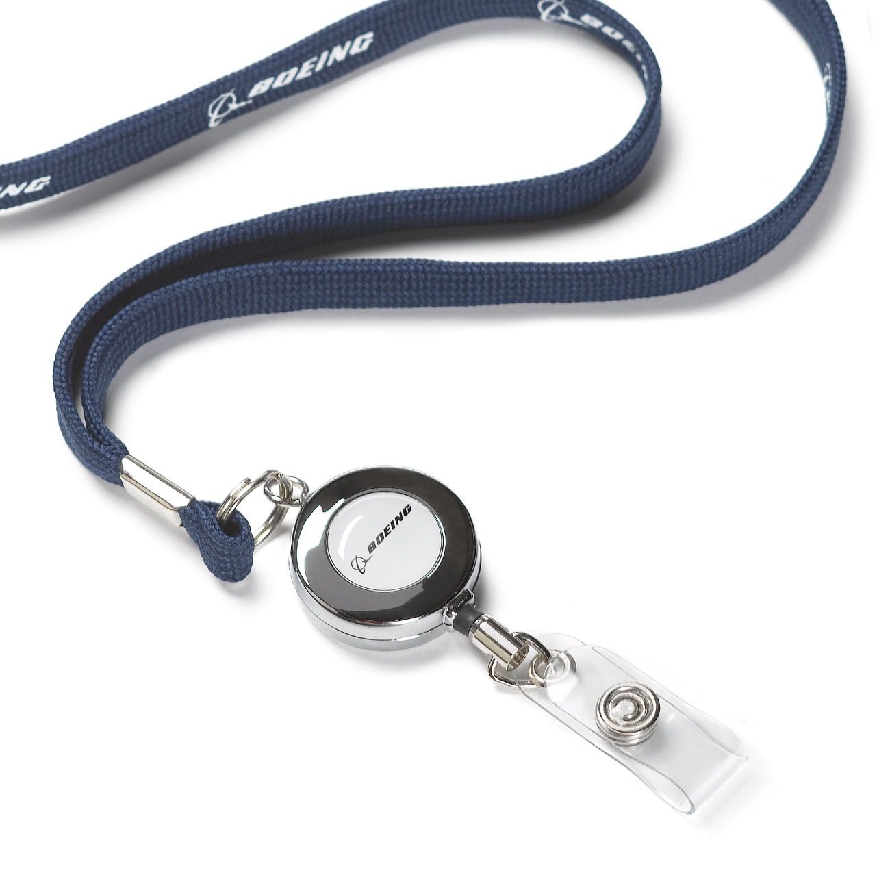 Boeing Navy Printed Retractable Lanyard