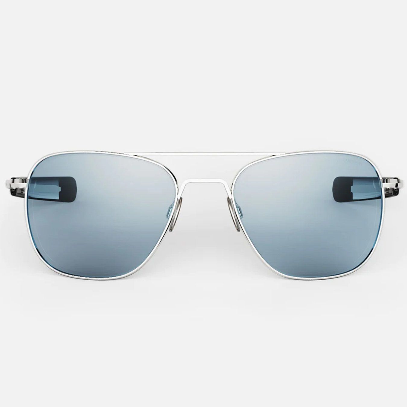 Randolph Aviator Sunglasses - 23K White Gold - Blue Hydro Lens
