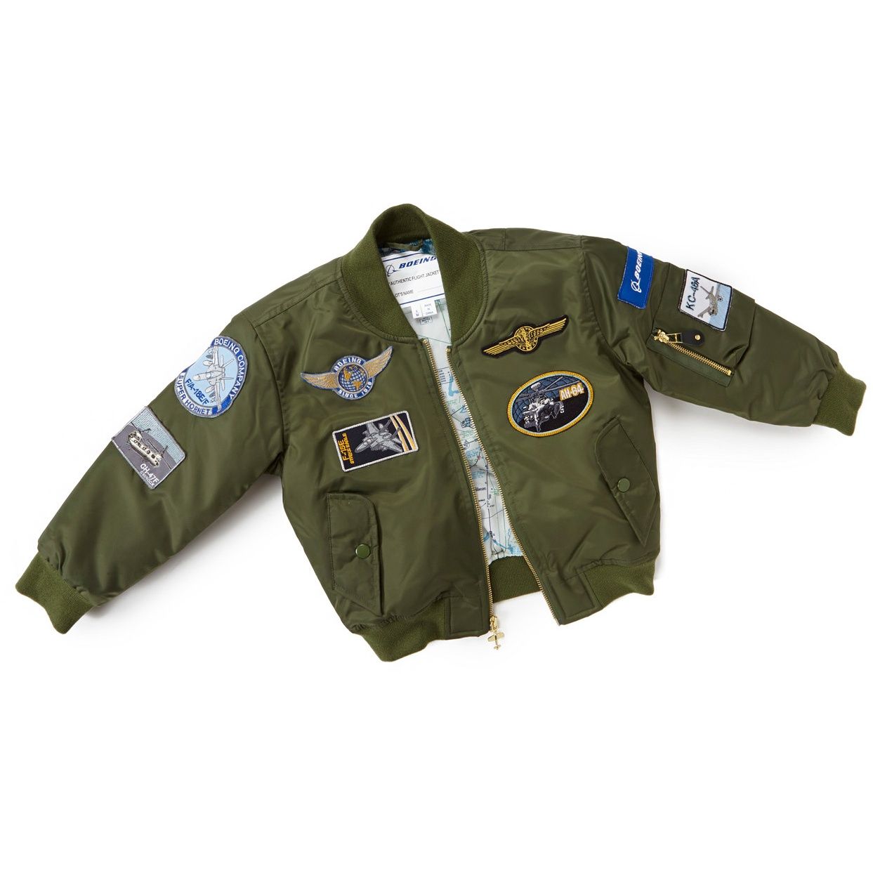 Boeing Childrens Green Aviator Flying Jacket