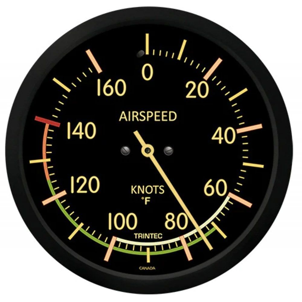 Trintec 10" Vintage Airspeed Round Wall Thermometer (°F)