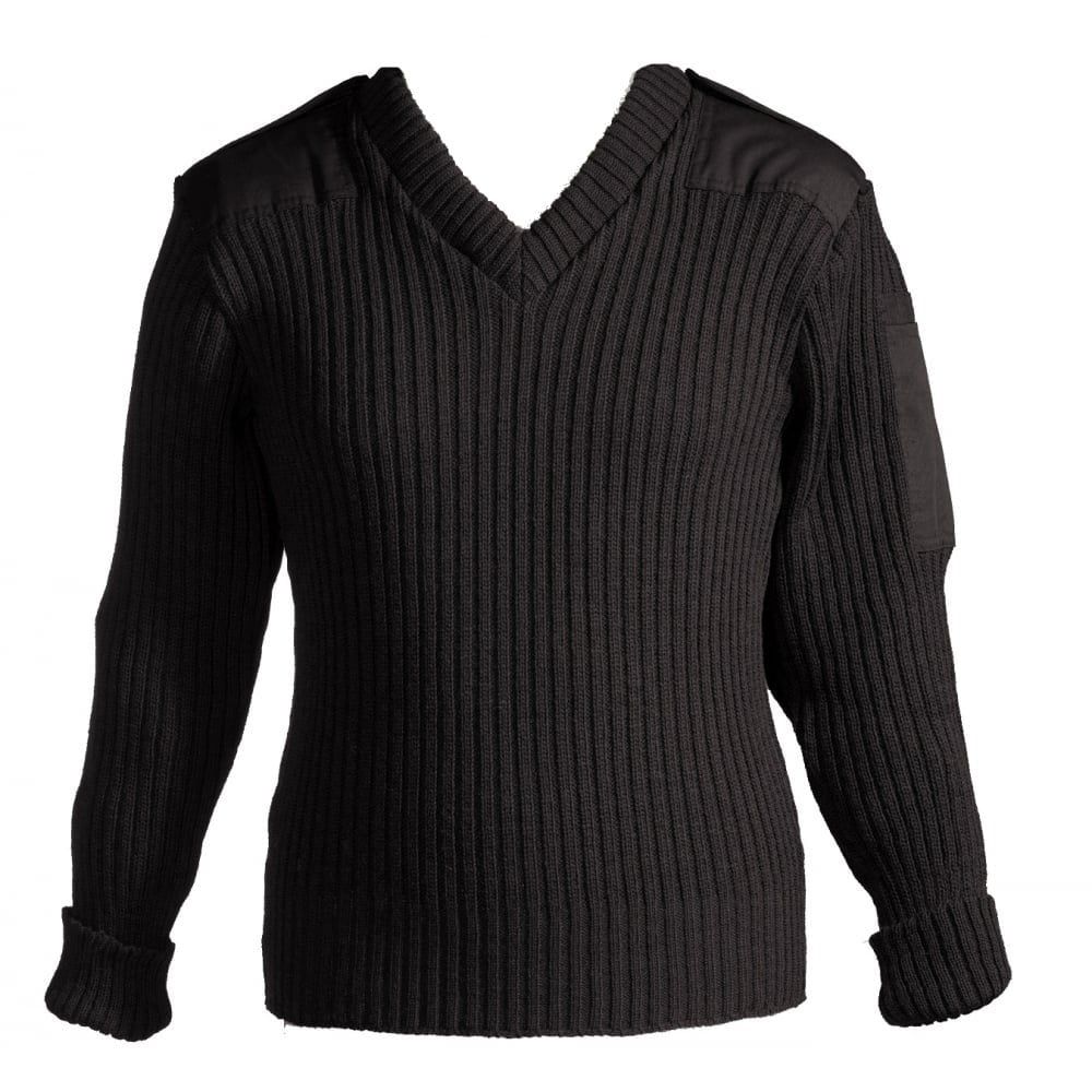 NATO Wool Pilot Jumper V Neck In Navy