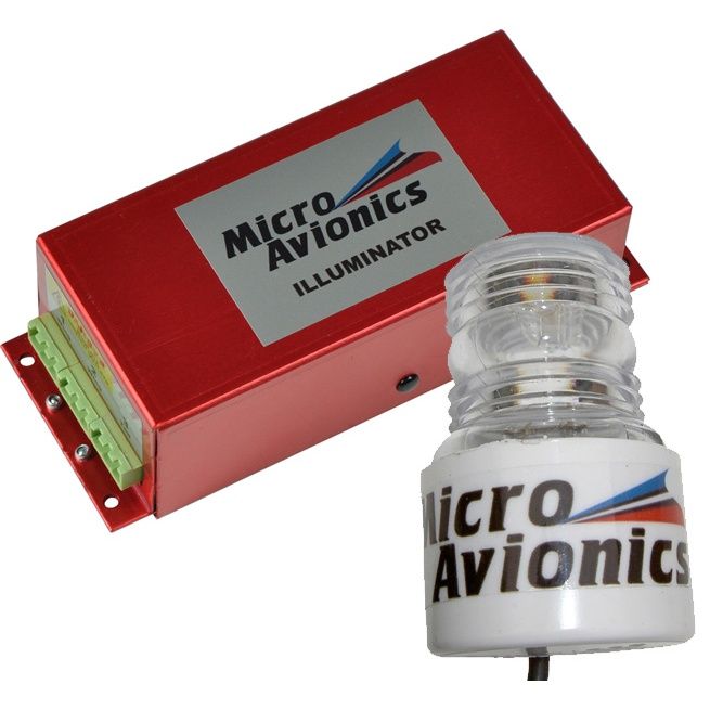 Micro Avionics Single Head High Power Strobe & Cylinder Lens - MM031C