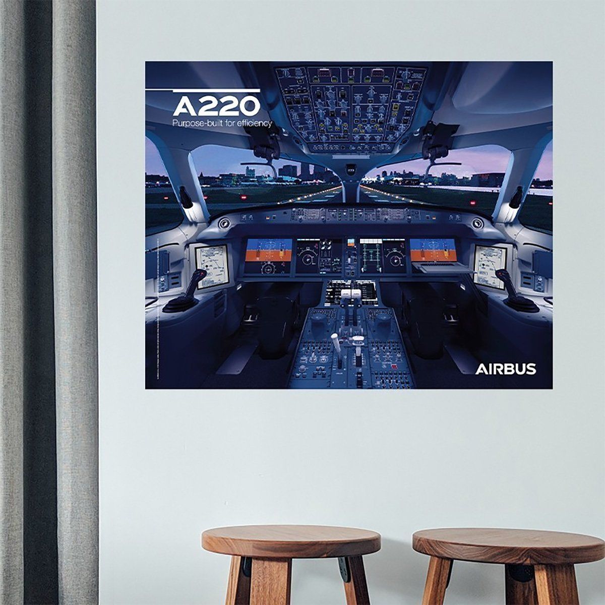 Airbus A220 Poster - Cockpit View