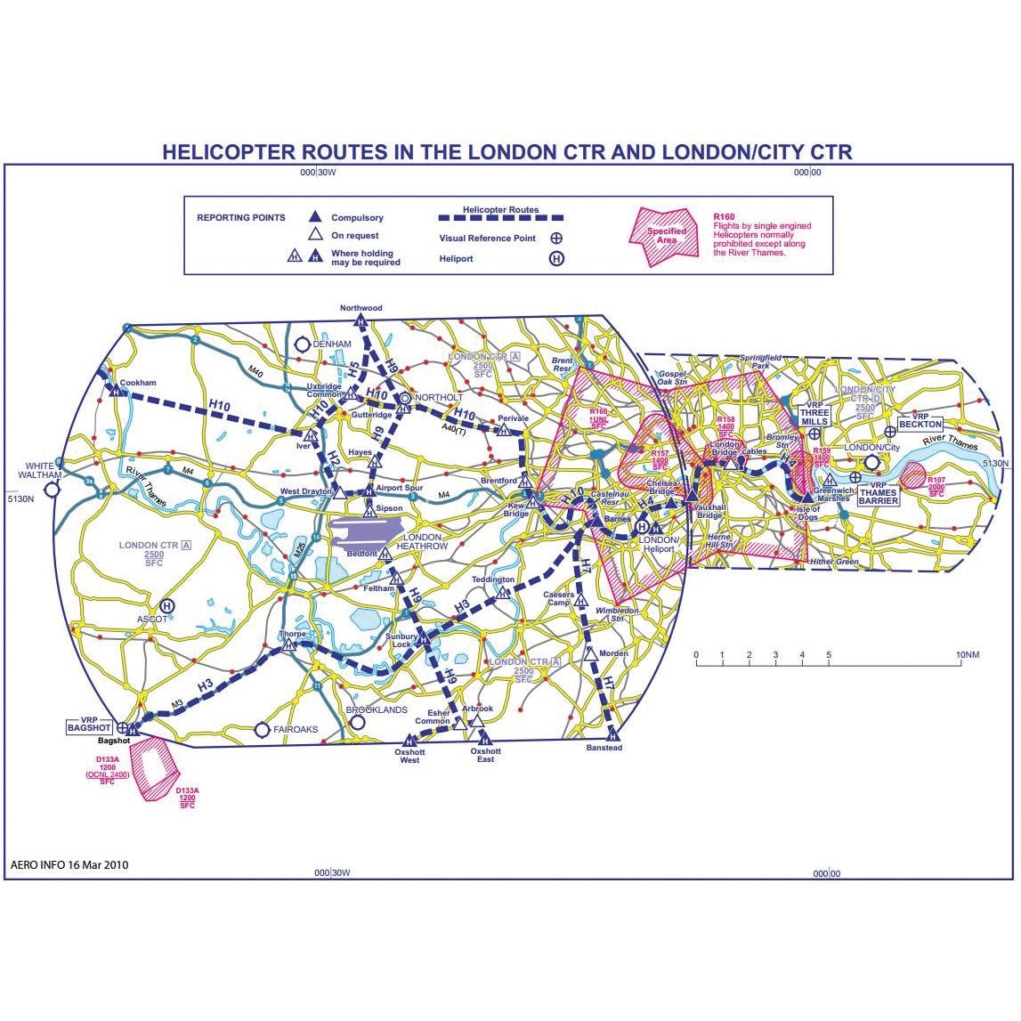 CAA 1:50,000 London Helicopter Routes Chart